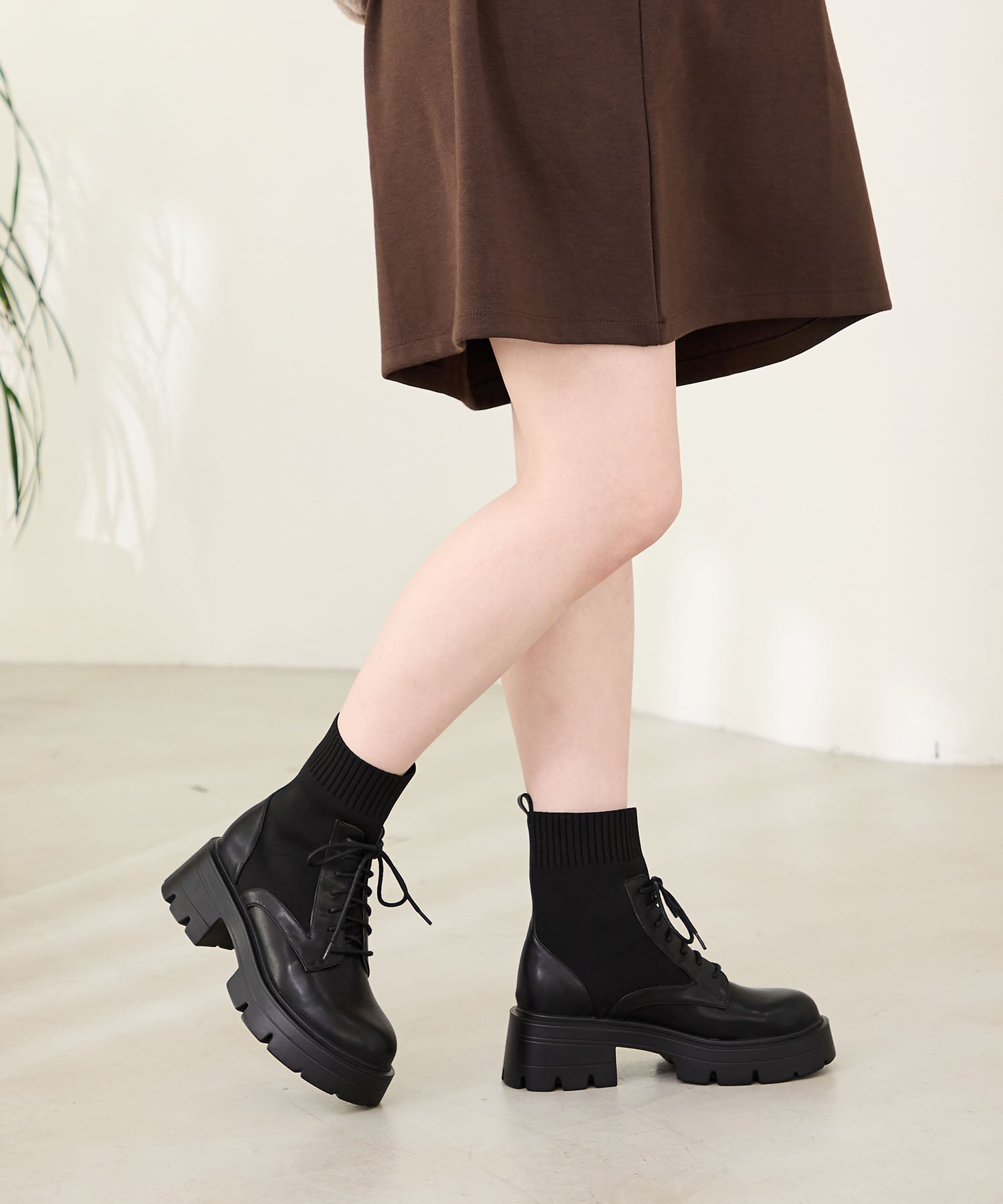 ニットソックスレースアップブーツ/51404 – ORIENTALTRAFFIC
